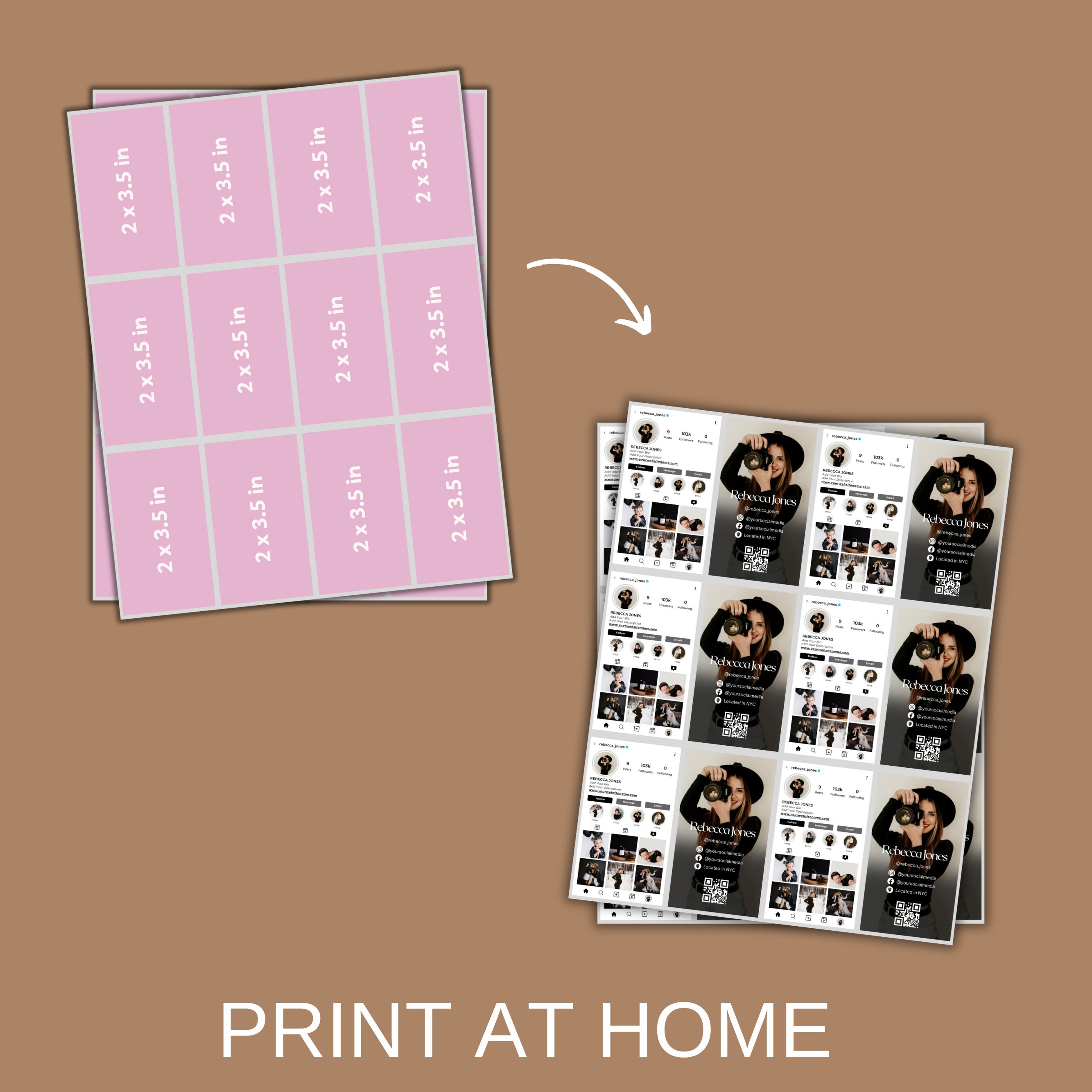 Photographer Instagram Business Card 2024, DIY Canva Business Card ...