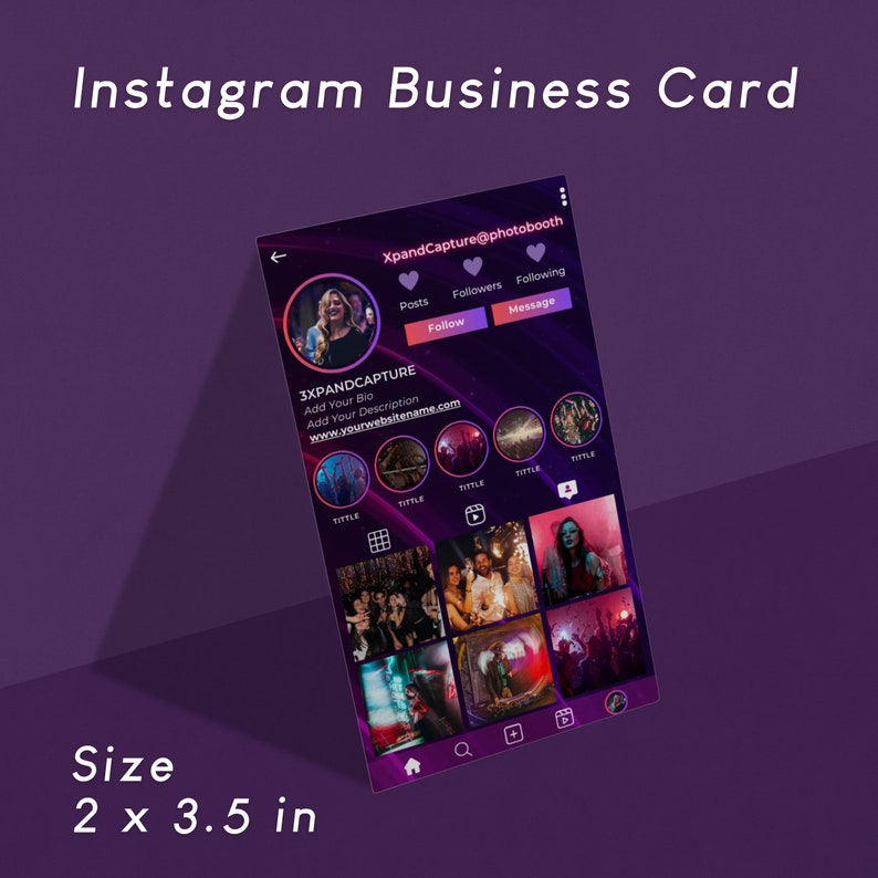 360 Photobooth Instagram Business Card 2024, IG Card, DIY Canva ...
