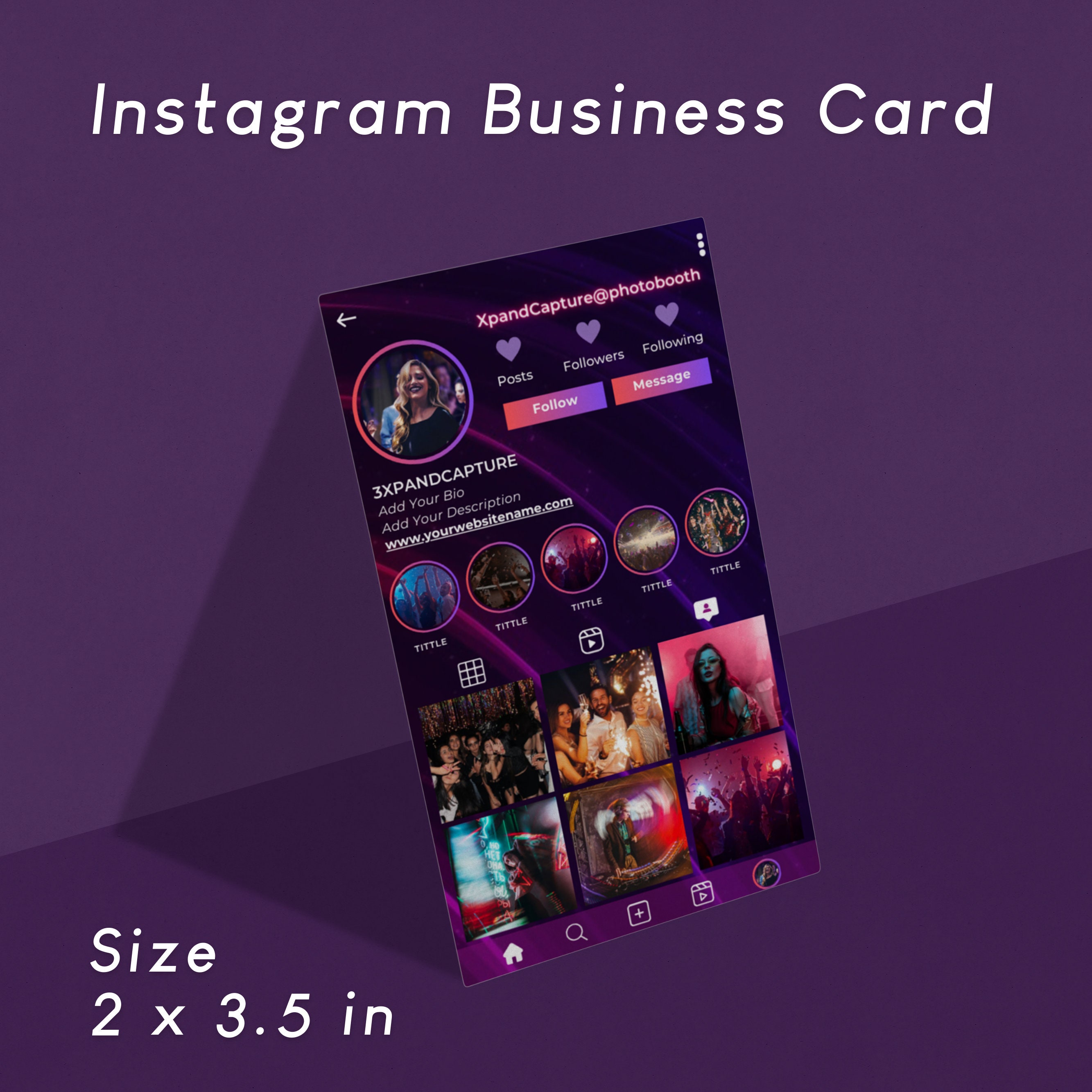 360 Photobooth Instagram Business Card 2024, IG Card, DIY Canva ...