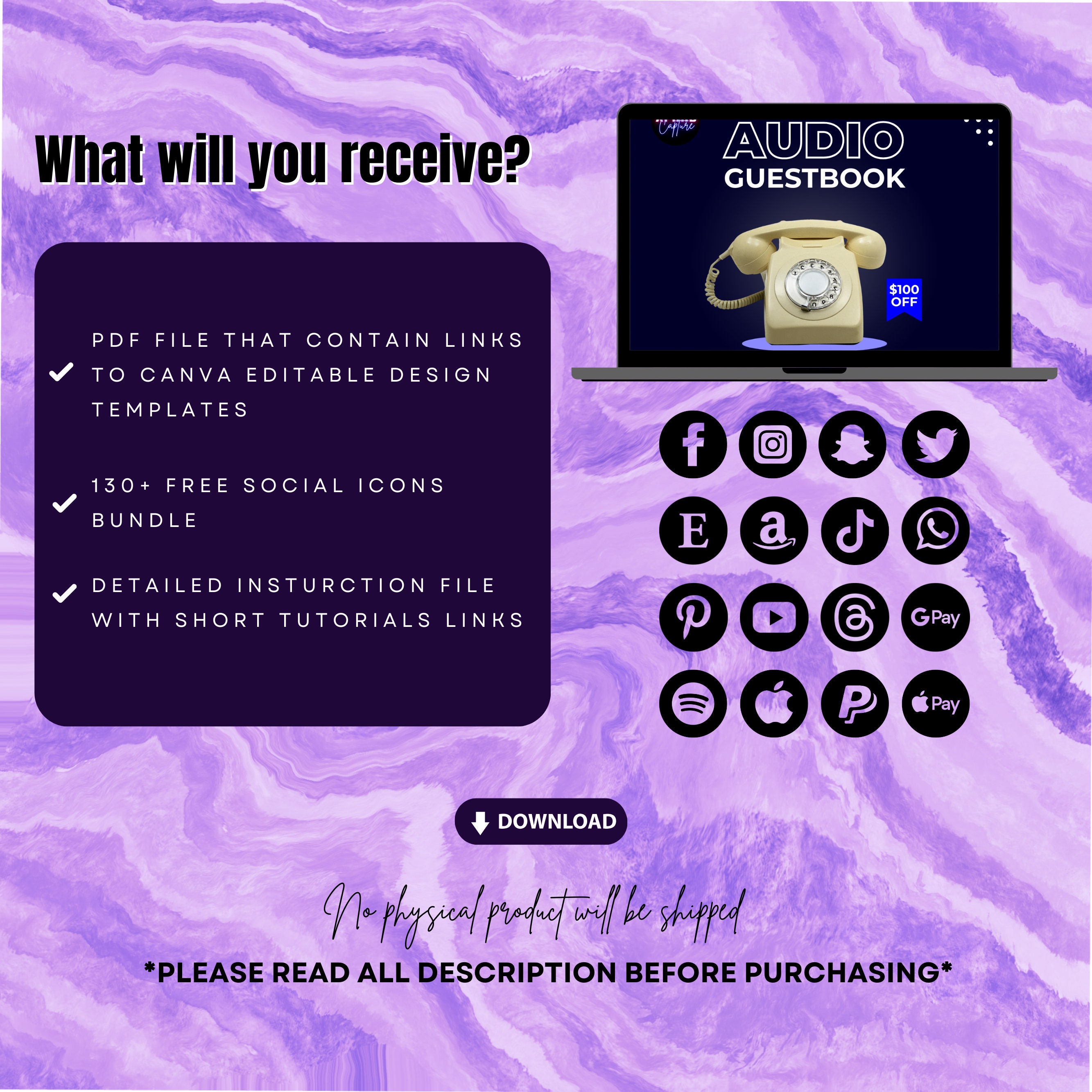 360 Photo Booth Instagram Template, 50 Photo Booth Templates, 360 Booth ...