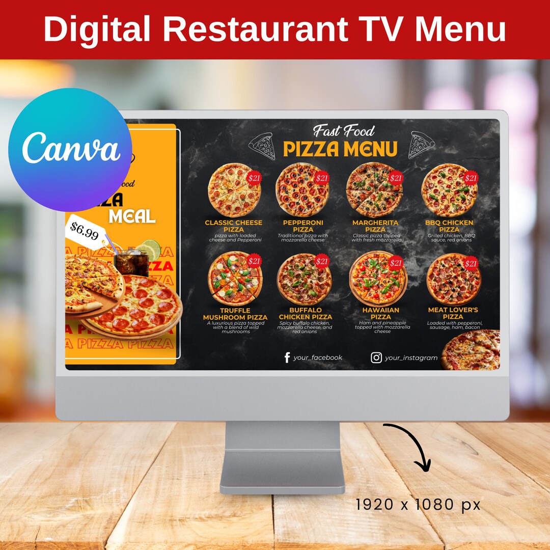 Digital Download Tv Restaurant Menu Template, Catering Menu, Restaurant ...