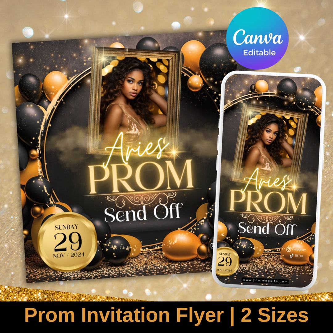 Animated Glitter Prom Send off Video Invitation, Prom Send off ...