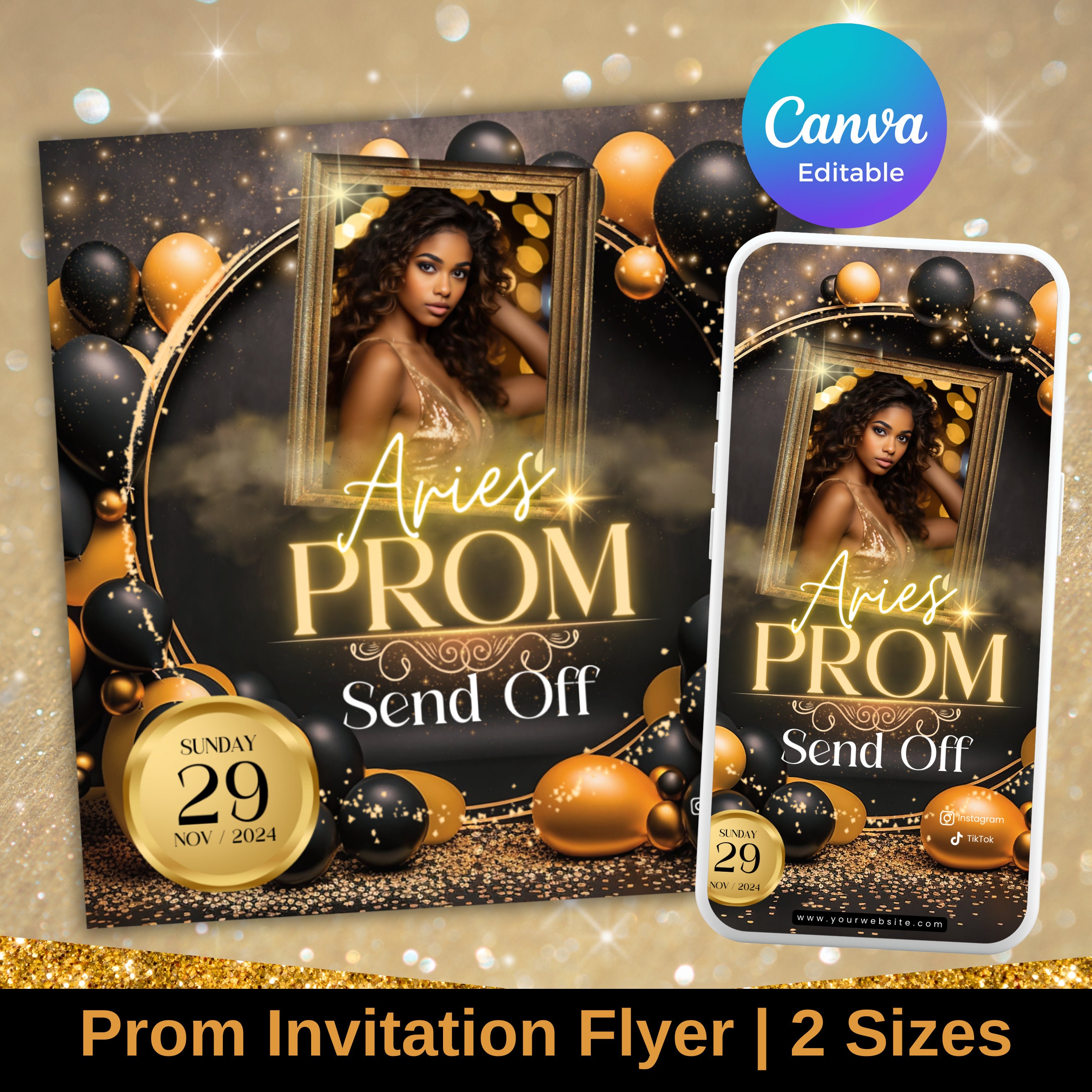 Animated Glitter Prom Send off Video Invitation, Prom Send off ...