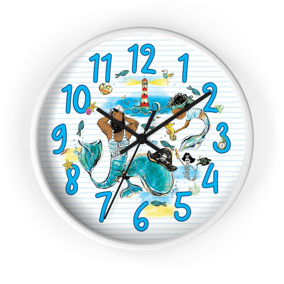 Pirate Merboy Clock Caribbean Sea - Etsy
