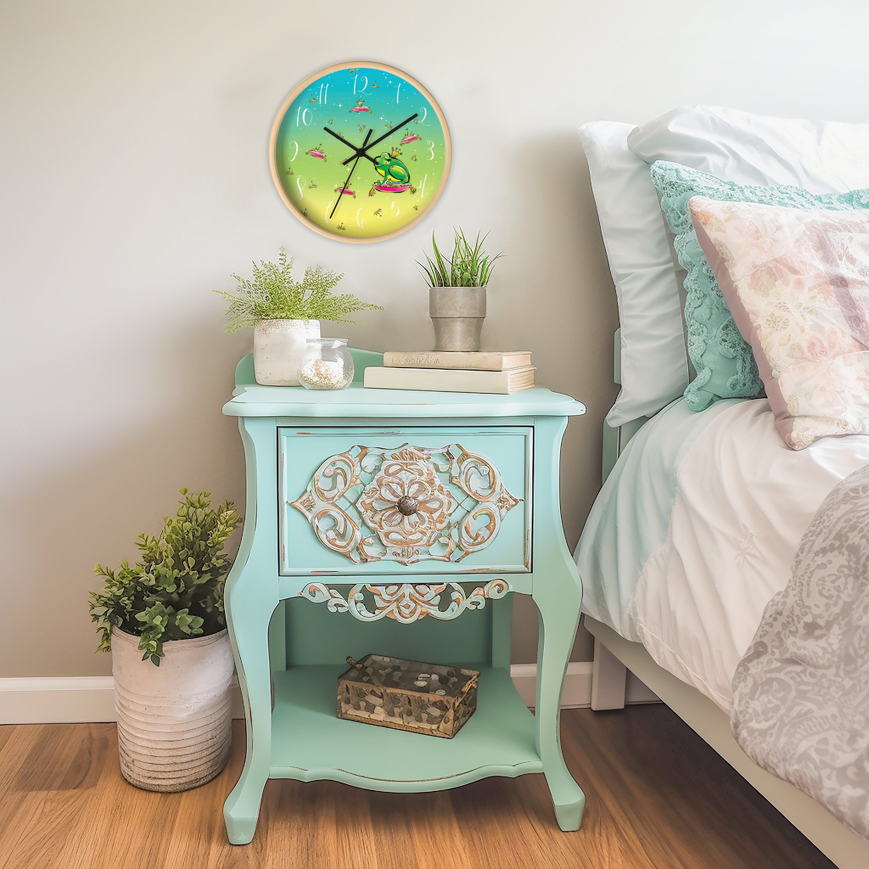 Frog Prince Clock, Wall Clock, Frog Wall Clock - Etsy