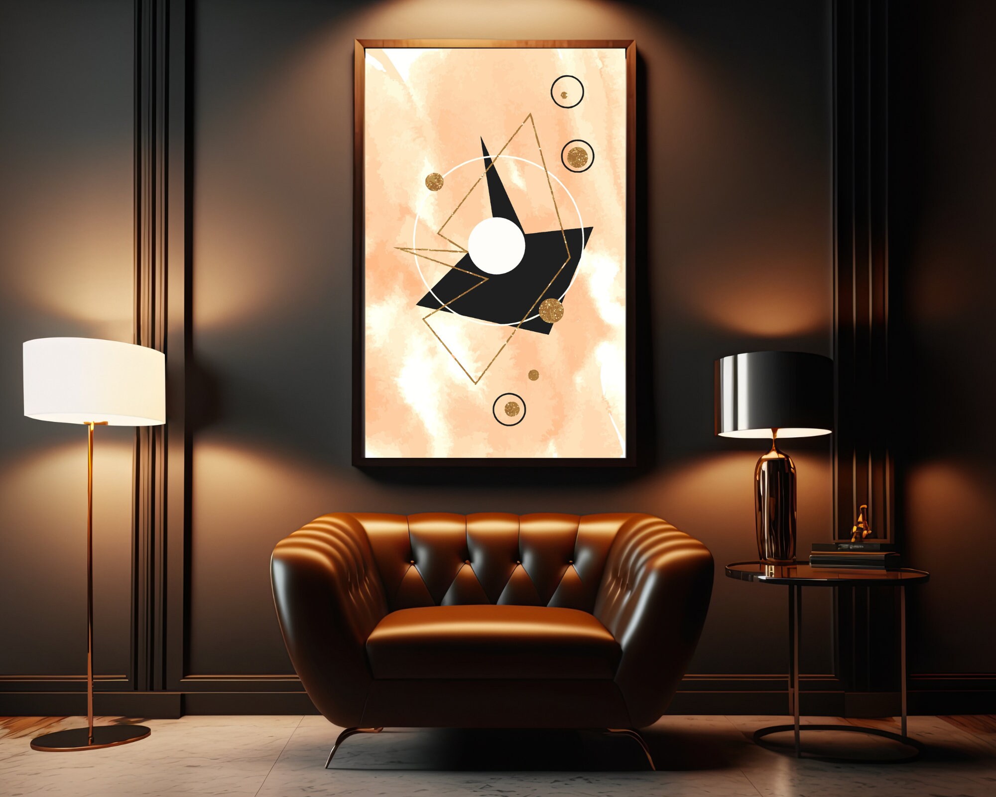 Wall Art Abstract Boho Art Print Living Room Print Mid Century Wall