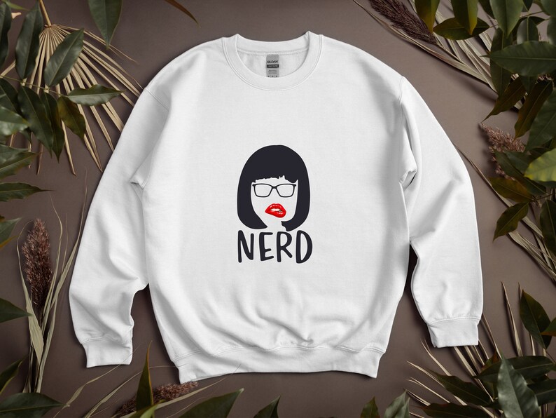 Nerd Statement Sweatshirt, Fashionable Geek Pullover, Bold Lip Nerd ...