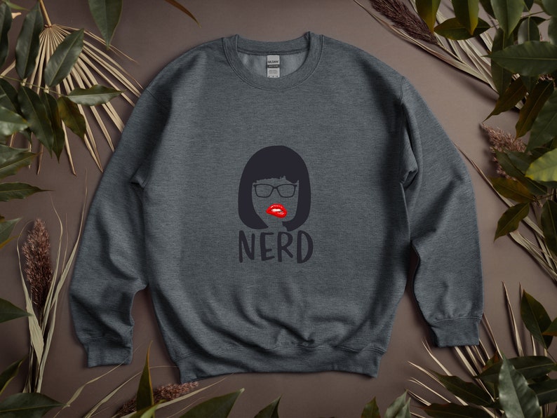 Nerd Statement Sweatshirt, Fashionable Geek Pullover, Bold Lip Nerd ...