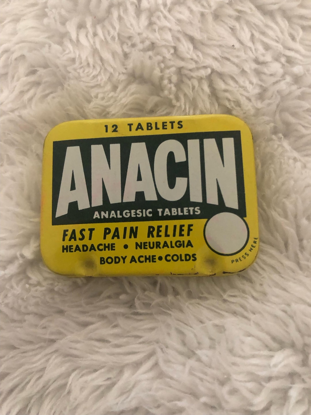 Anacin Analgesic Tablets Tin - Etsy