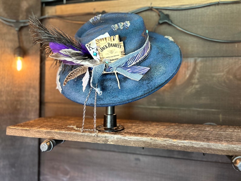 Custom Burned Rancher Blue Cowgirl Hat **western **designer**women ...