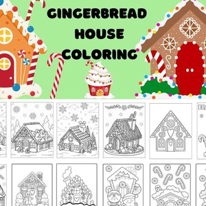 100 Printable Gingerbread House Coloring Pages | Instant Download| Kids ...