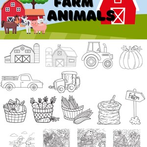 102 Printable Farm Animal Coloring Pages | Instant Download | Kids Farm ...