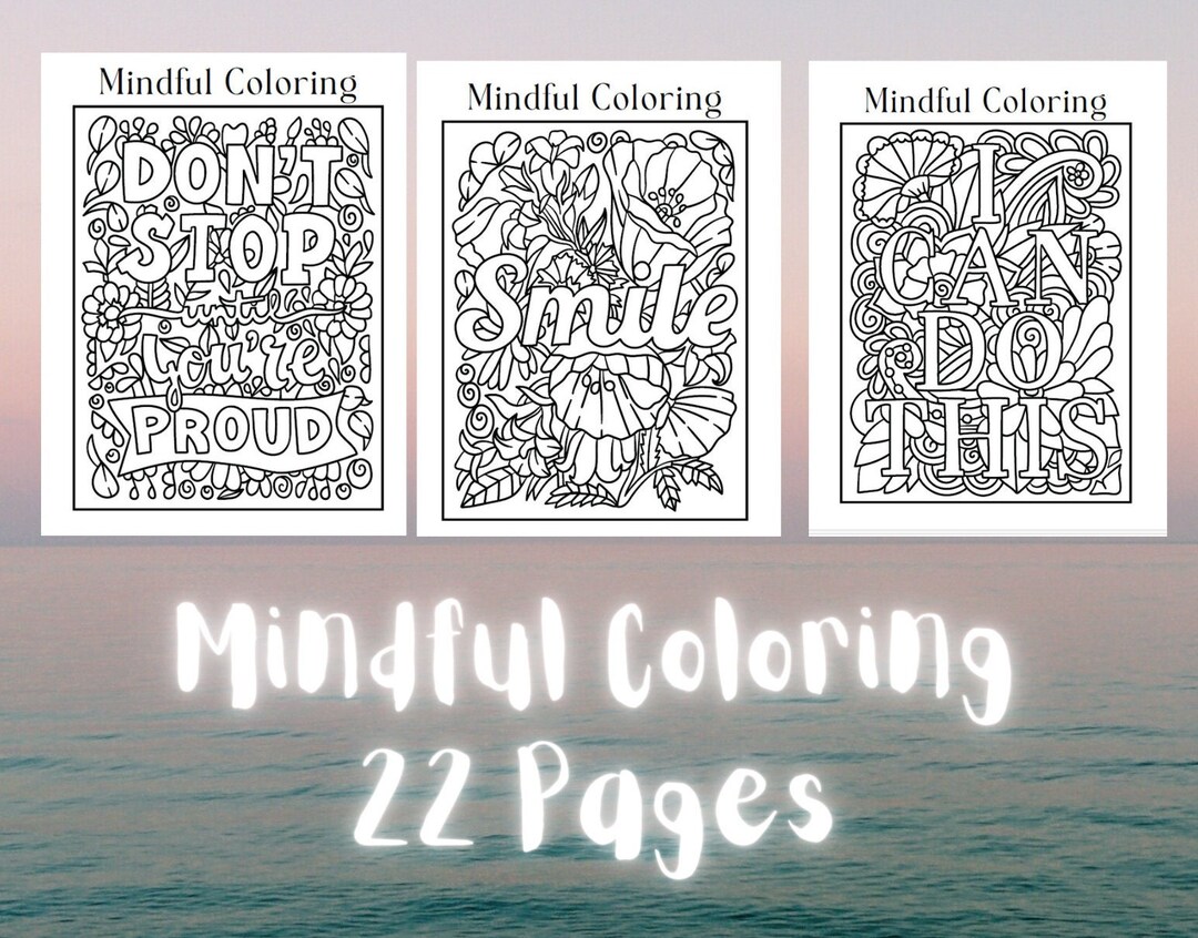 Mindful Coloring | Adult Coloring | Positive Affirmations | Digital ...