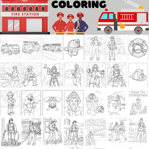 50 Printable Firefighter Coloring Pages | Instant Download | Kids ...