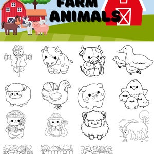 102 Printable Farm Animal Coloring Pages | Instant Download | Kids Farm ...
