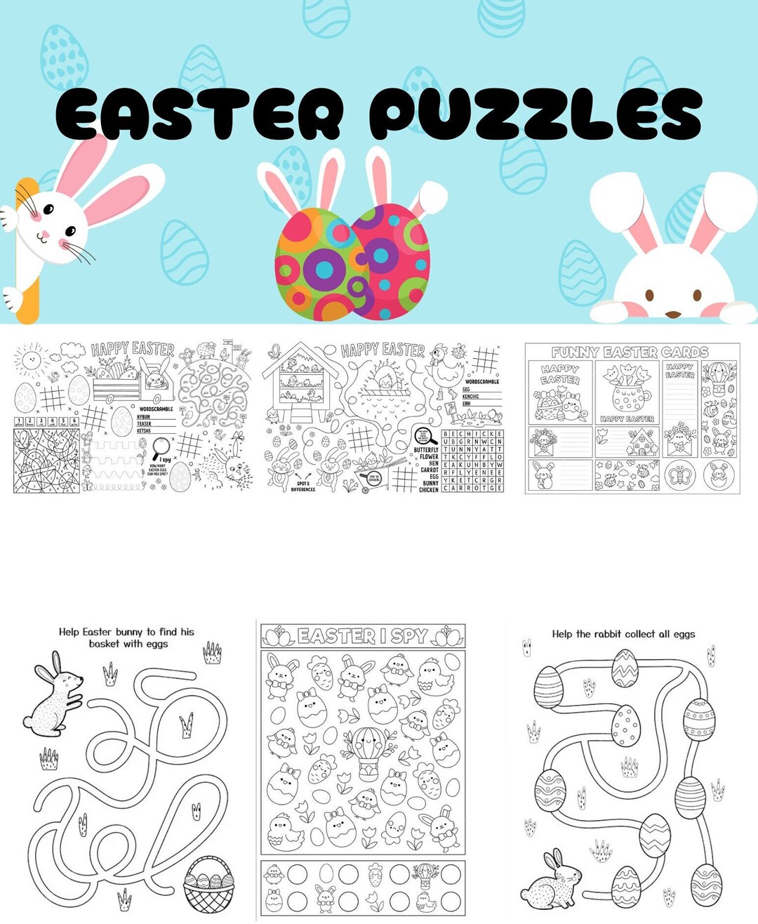 20 Printable Easter Pages | Instant Download | Kids Easter Activity ...