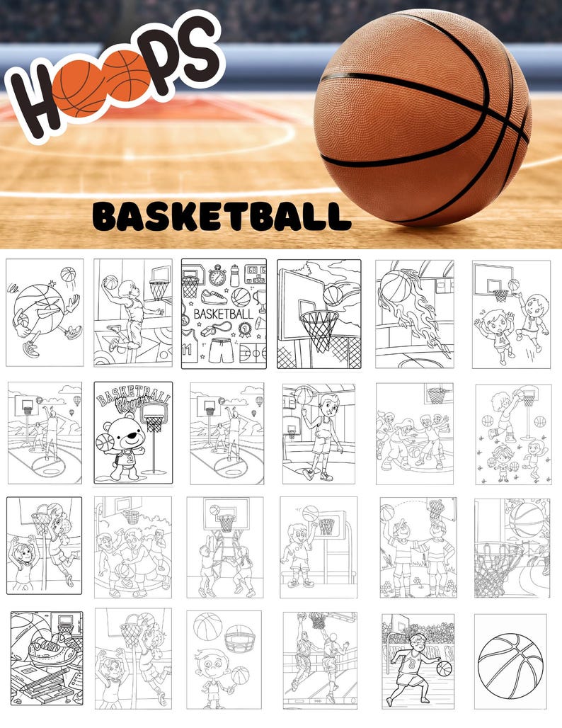 100 Printable Basketball Coloring Pages | Instant Download | Kids ...
