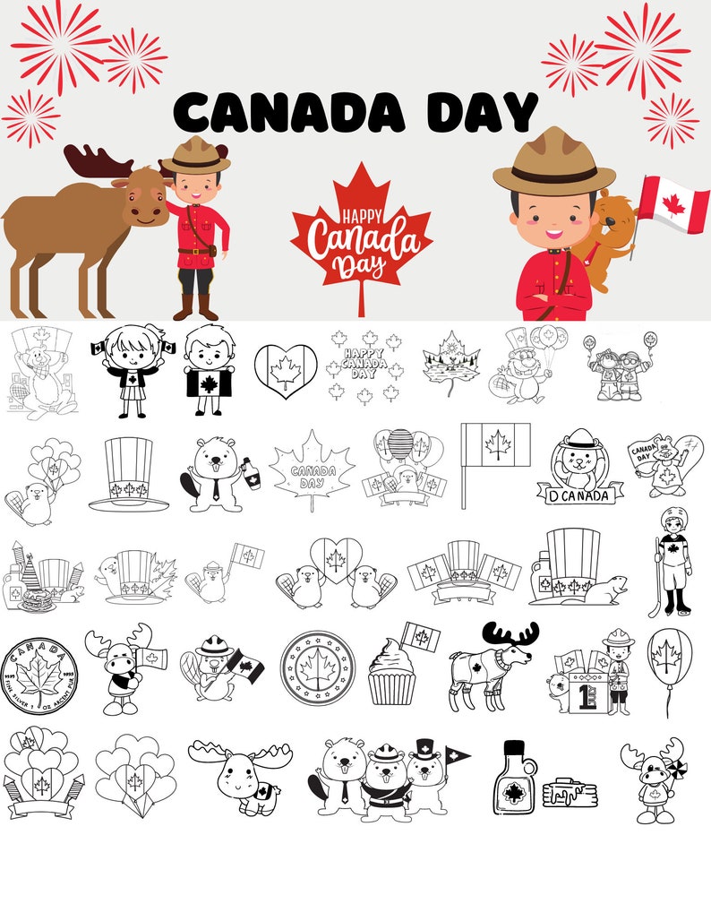 100 Printable Canada Day Coloring Pages | Instant Download | Kids ...