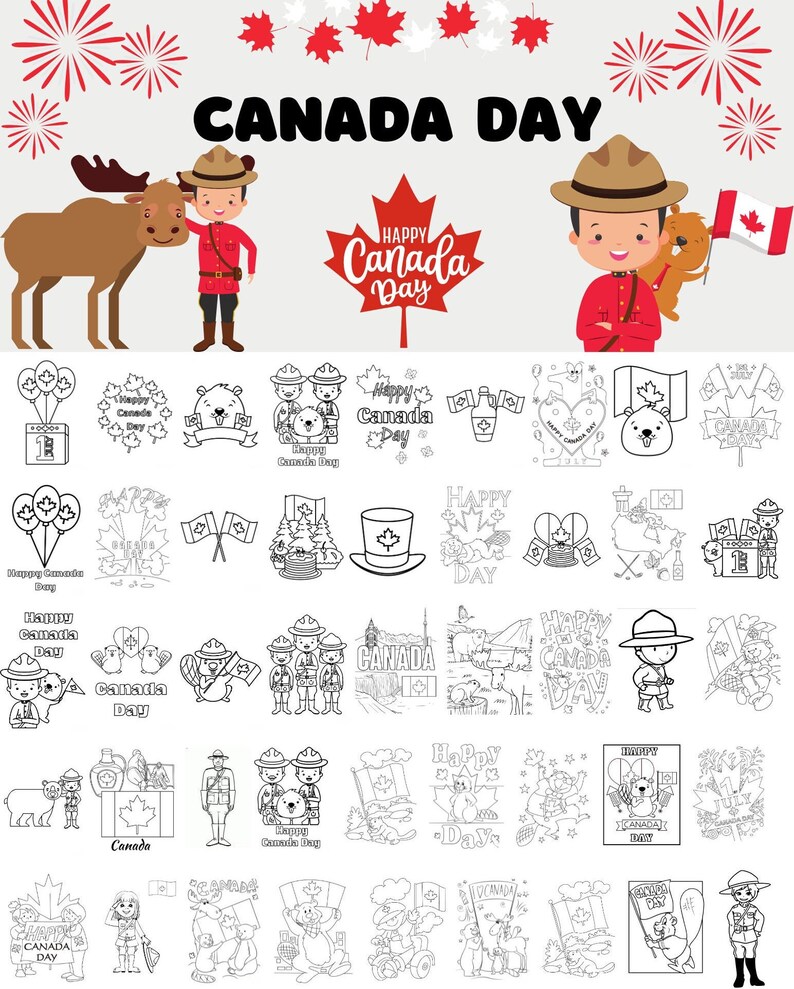 100 Printable Canada Day Coloring Pages | Instant Download | Kids ...