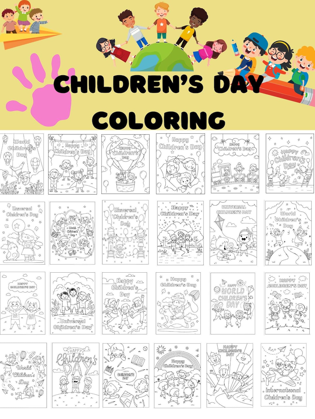 100 Printable Children's Day Coloring Pages | Instant Download ...