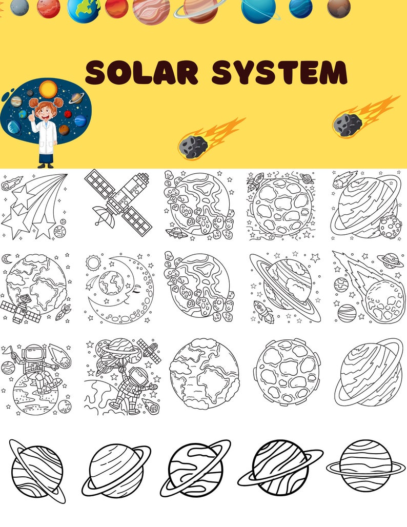 100 Printable Solar System Coloring Pages | Instant Download | Kids ...