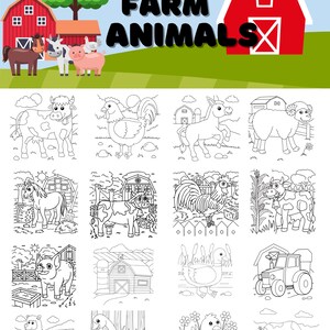 102 Printable Farm Animal Coloring Pages | Instant Download | Kids Farm ...