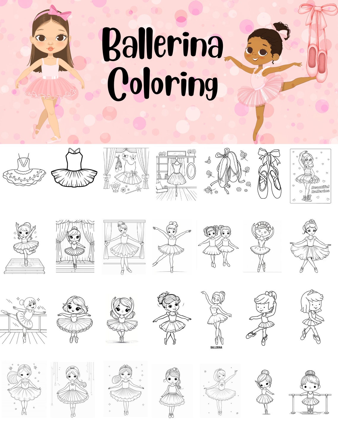 100 Printable Ballerina Coloring Pages | Instant Download | Kids Ballet ...