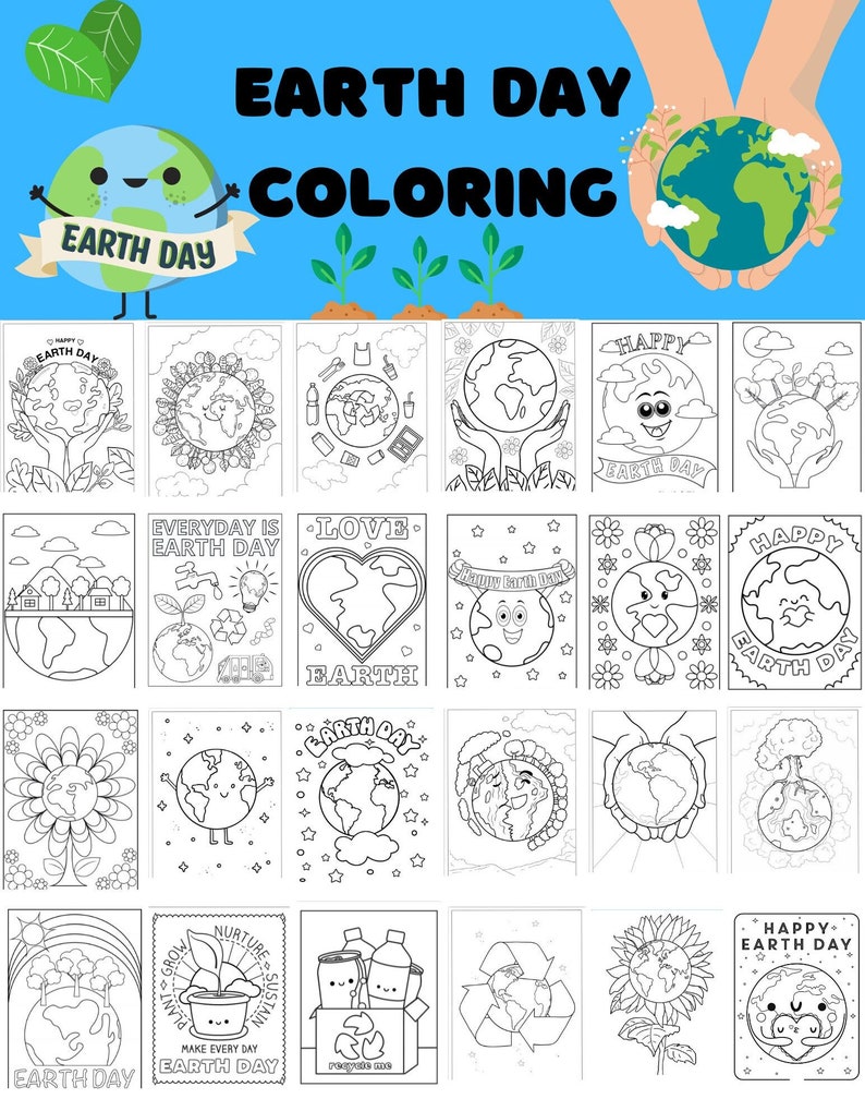 100 Printable Earth Day Coloring Pages | Instant Download | Kids ...
