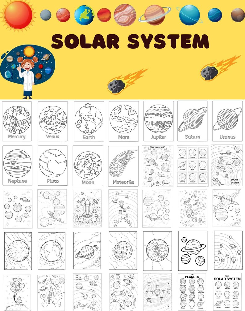 100 Printable Solar System Coloring Pages | Instant Download | Kids ...