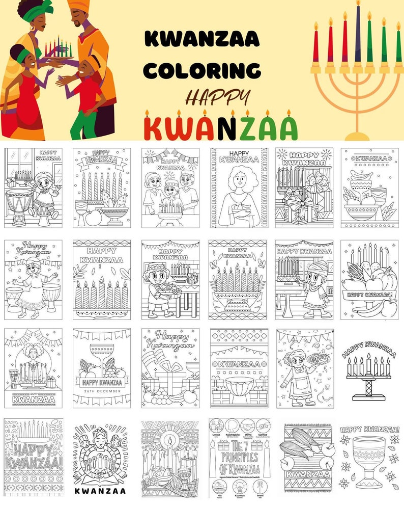 101 Printable Kwanzaa Coloring Pages Instant Download Kwanzaa 7 ...