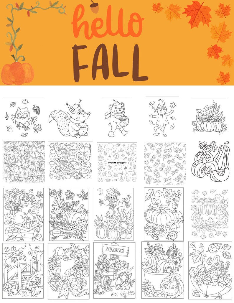 100 Printable Thanksgiving Coloring Pages Instant Download Kids ...
