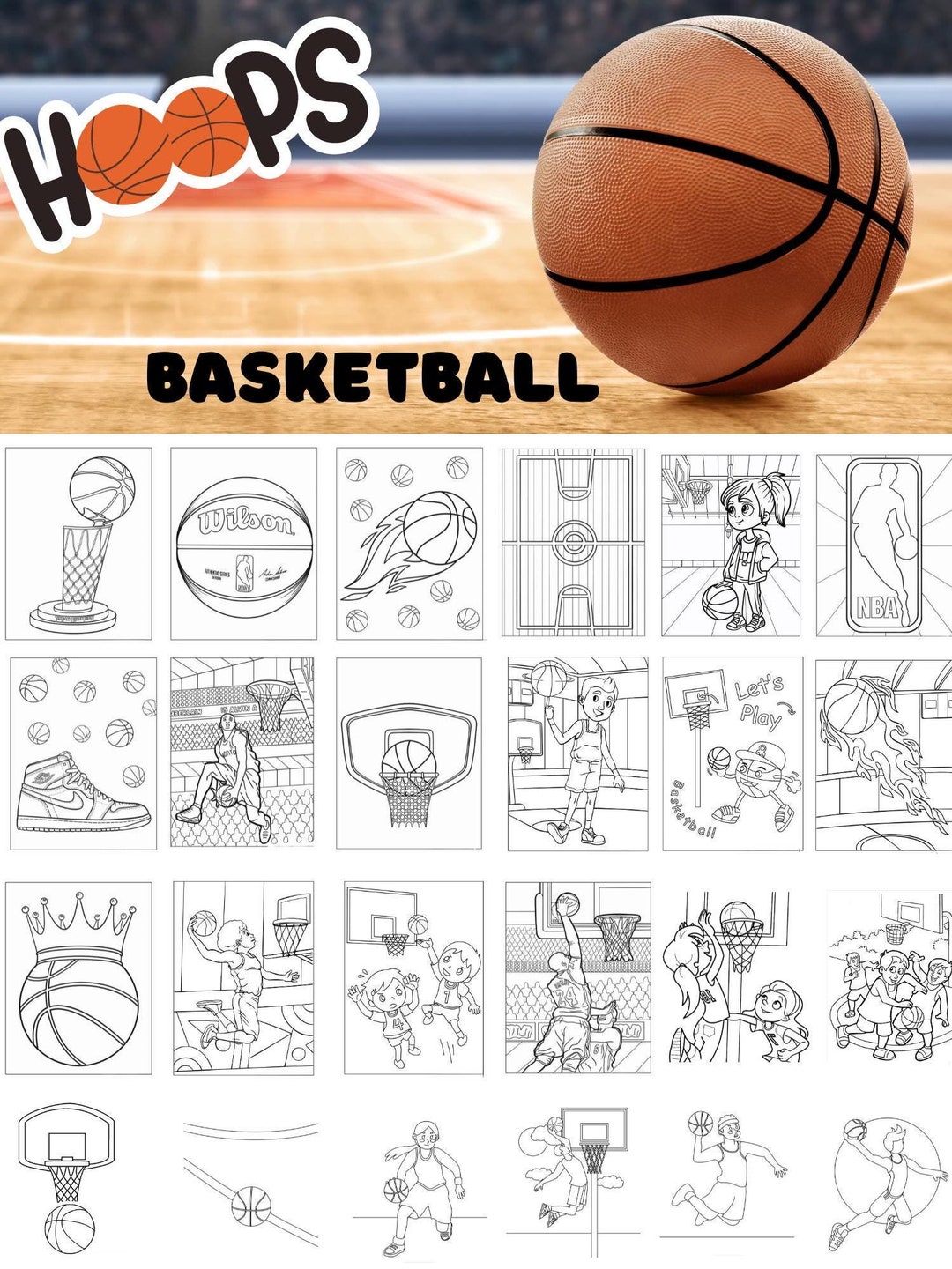 100 Printable Basketball Coloring Pages | Instant Download | Kids ...