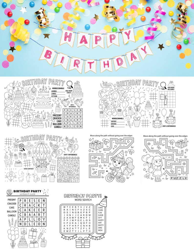 100 Printable Happy Birthday Coloring Pages | Instant Download| Kids ...