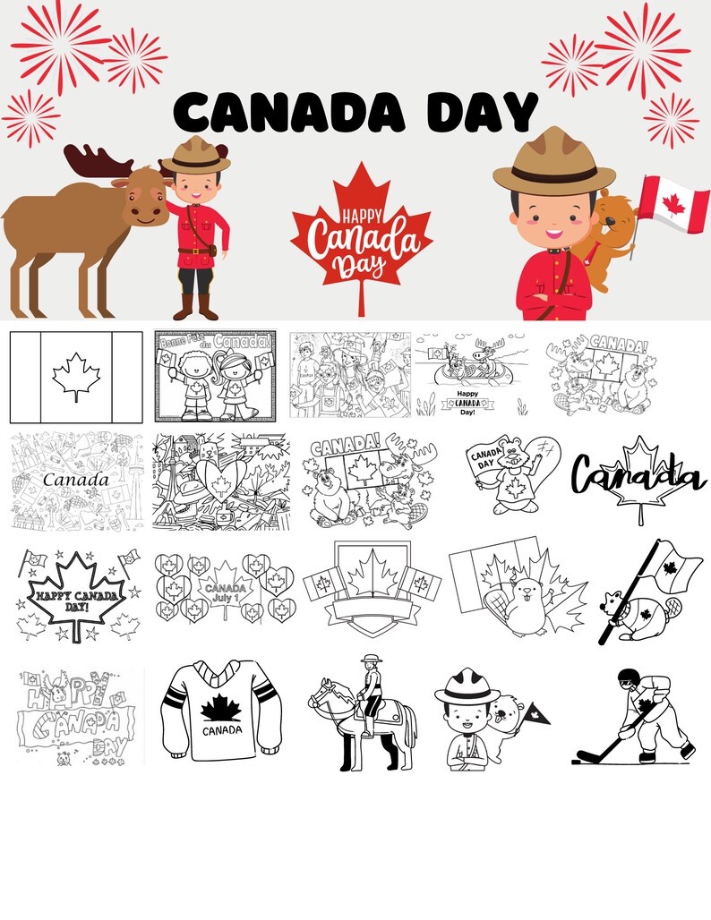 100 Printable Canada Day Coloring Pages | Instant Download | Kids ...