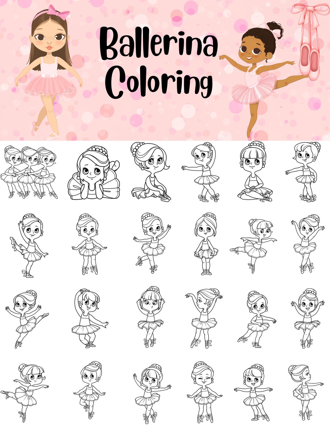 100 Printable Ballerina Coloring Pages | Instant Download | Kids Ballet ...
