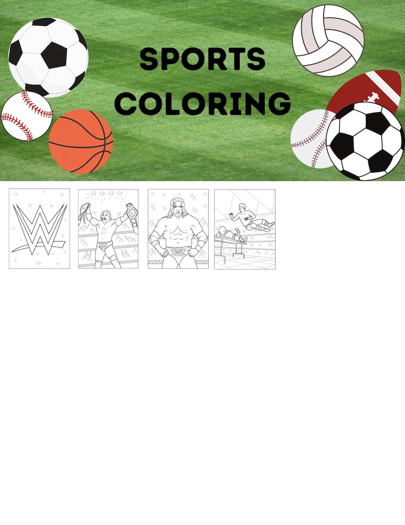 100 Printable Sports Coloring Pages | Instant Download | Kids Sports ...