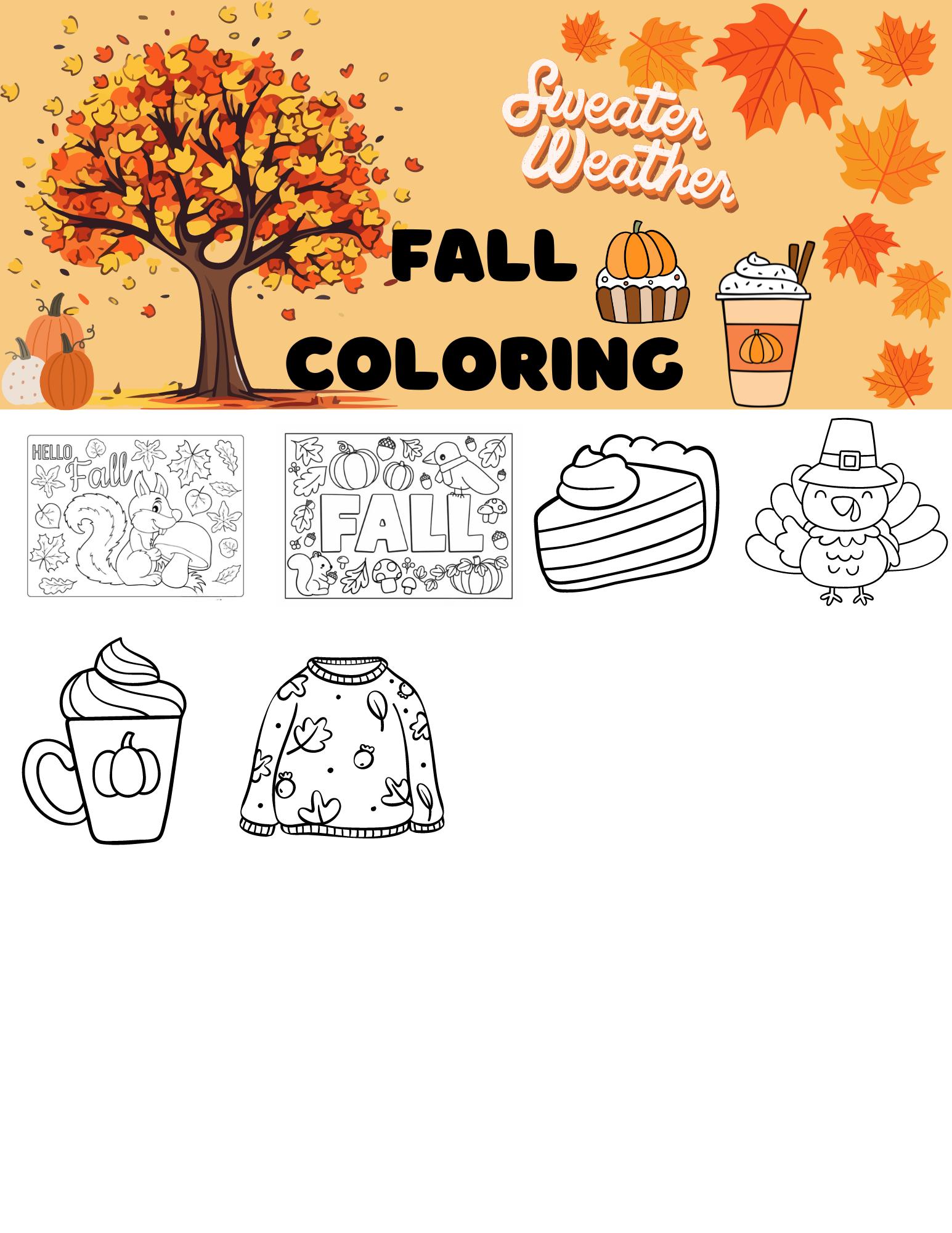 100 Printable Fall Coloring Pages | Instant Download | Kids Fall ...