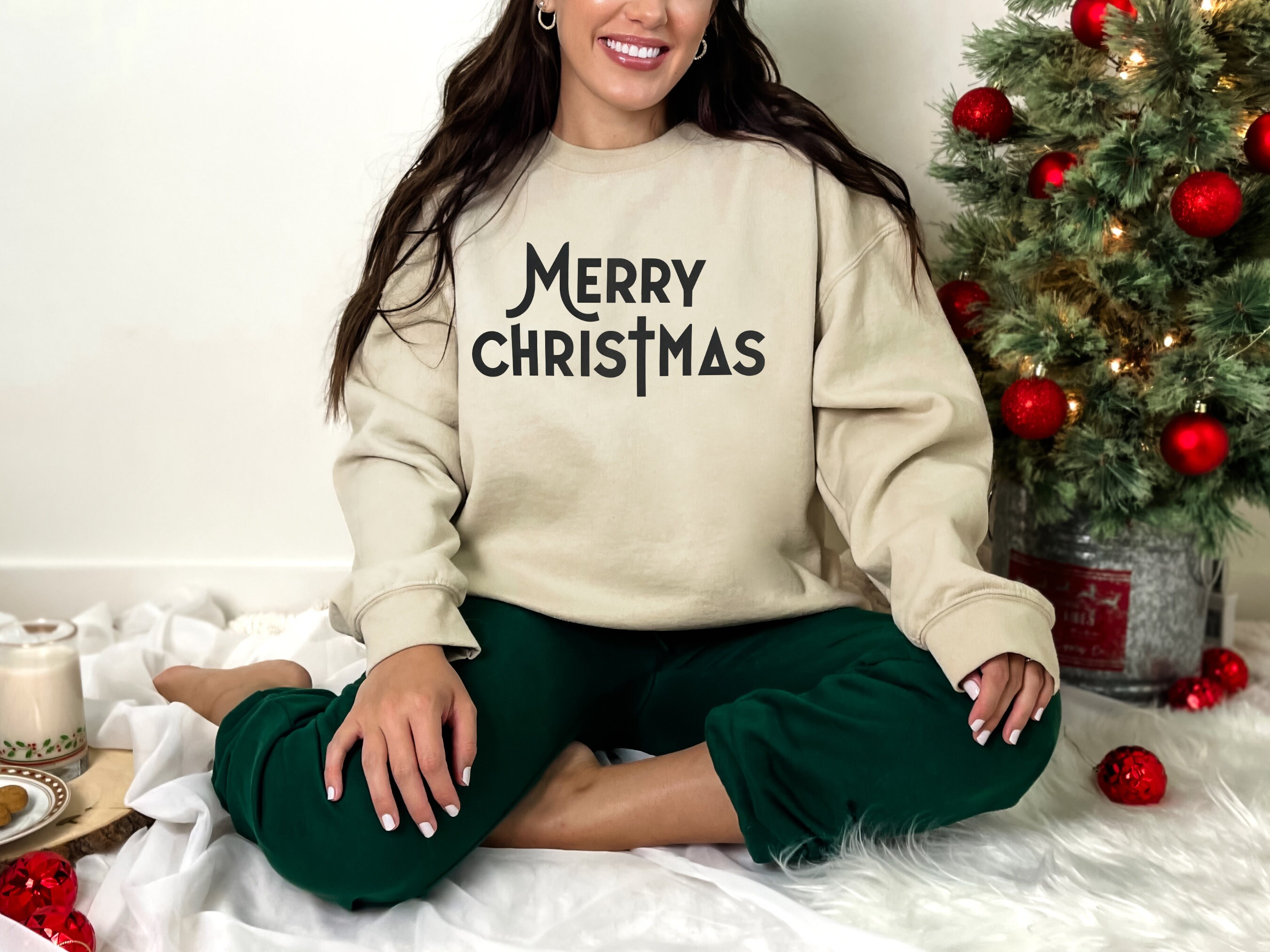 Christmas Sweatshirt Merry Christmas Gift Festive Apparel - Etsy