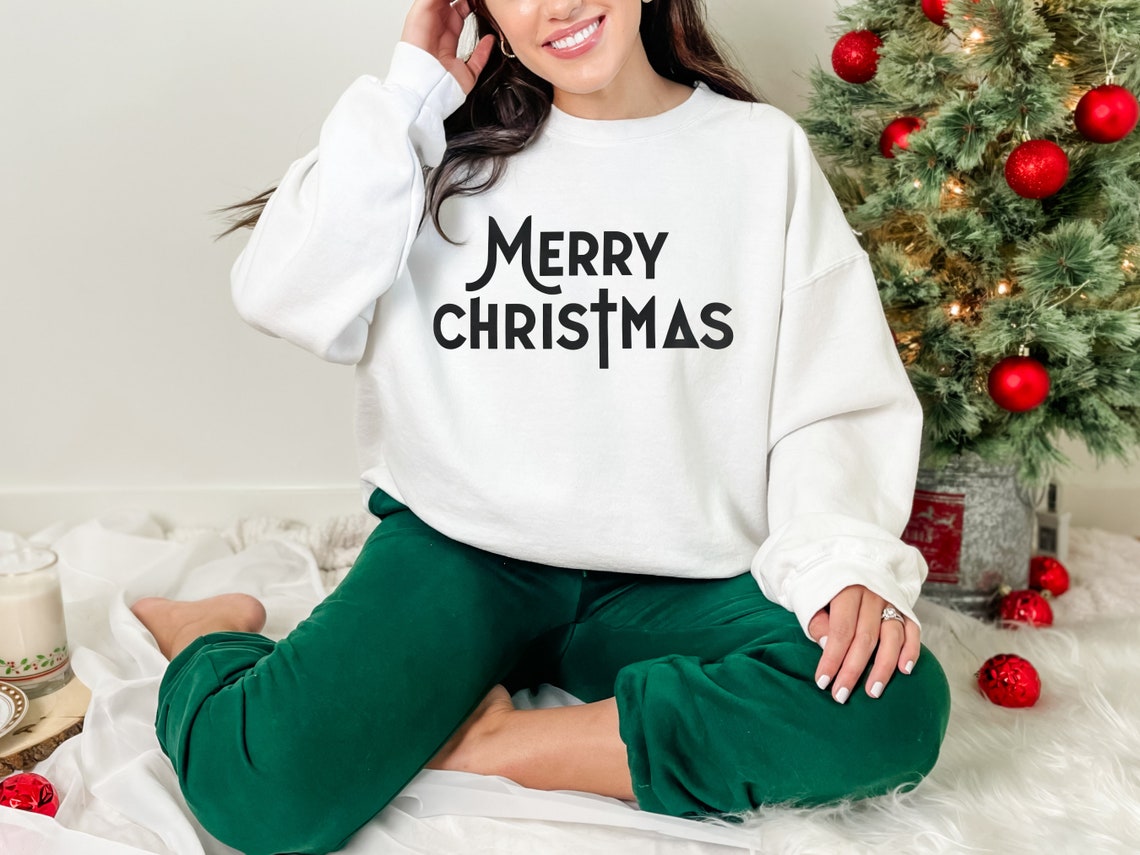 Christmas Sweatshirt Merry Christmas Gift Festive Apparel - Etsy