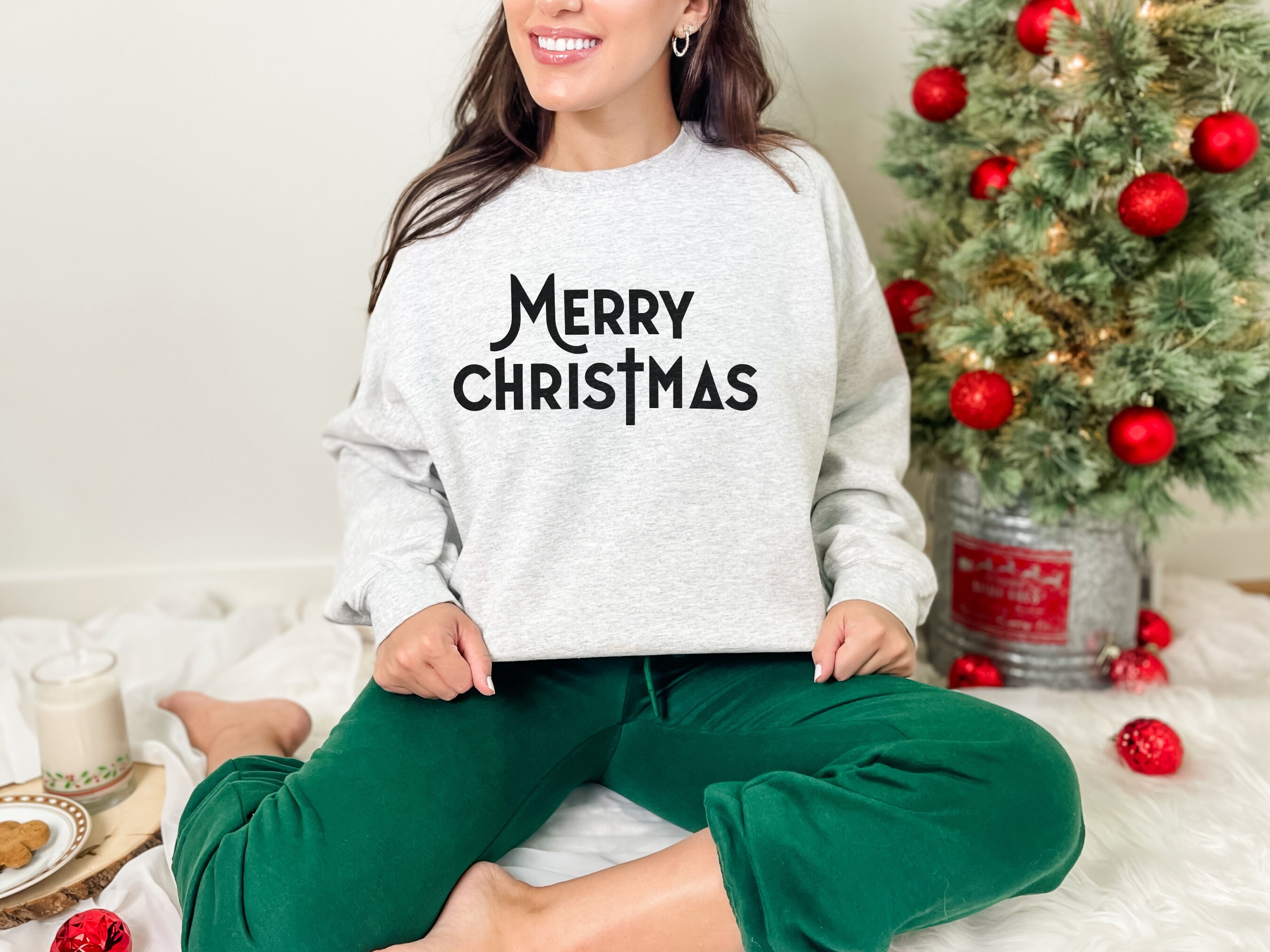 Christmas Sweatshirt Merry Christmas Gift Festive Apparel - Etsy