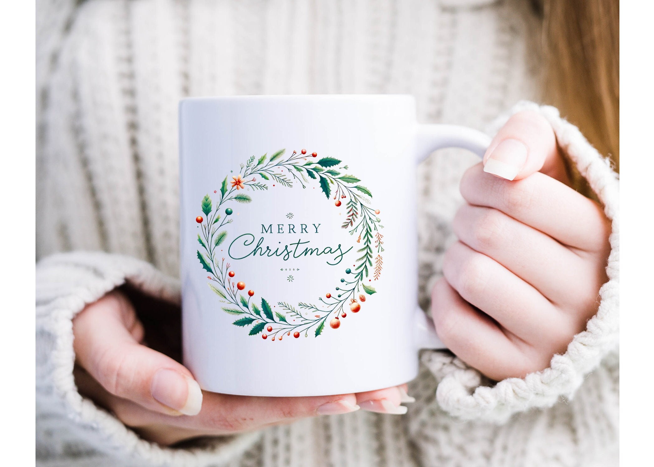 Christmas Mugs With Modern, Minimal Design, Holiday Gift, Winter Decor ...