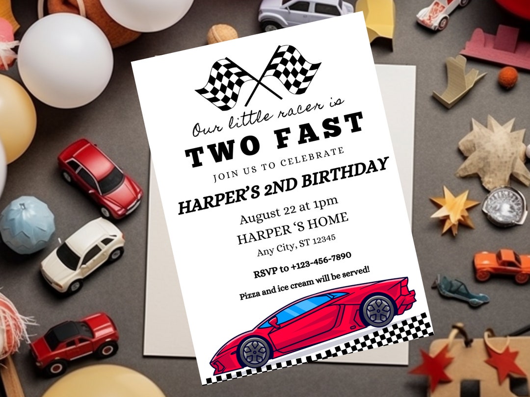 Race to the Party Birthday Invitation Template, Car Racing Ticket ...