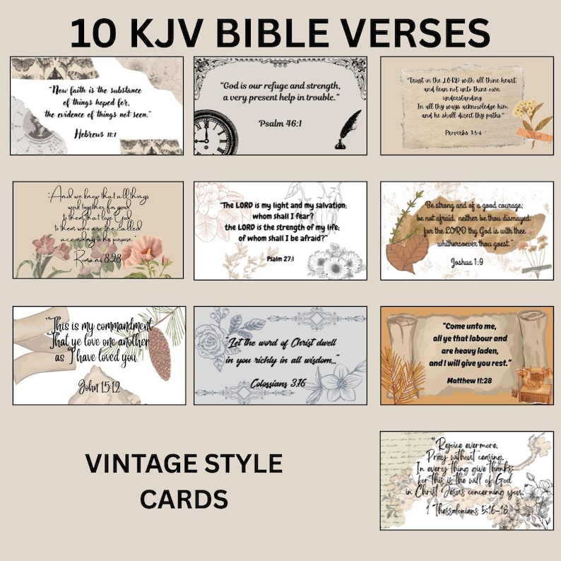 KJV Bible Verse Cards: Scripture Art Prints for Journaling (PDF) - Etsy