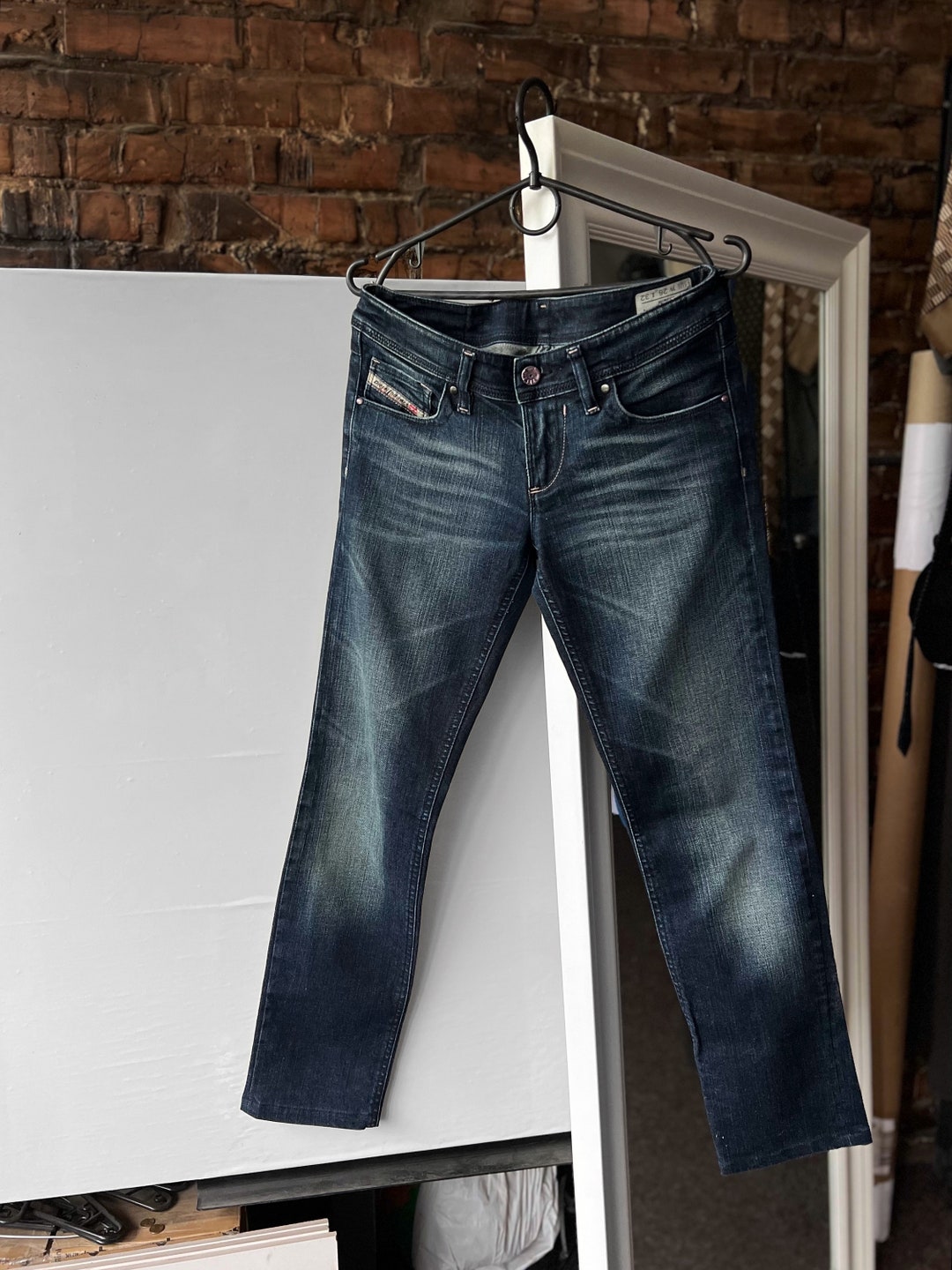 Diesel Lowky 008B2 Stretch Blue Denim Jeans Pockets Zipper Size - 26 (S ...