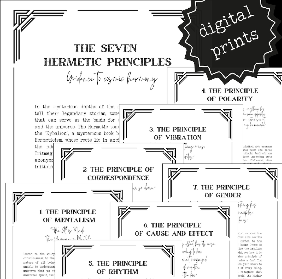 Hermetic Principles Printables PDF A4 for Junk Journal Hermeticism ...