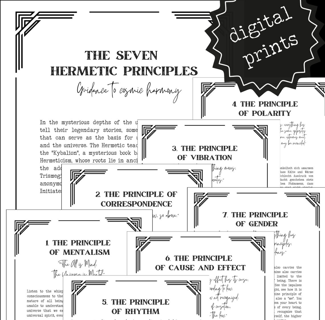 Hermetic Principles Printables PDF A4 for Junk Journal Hermeticism ...