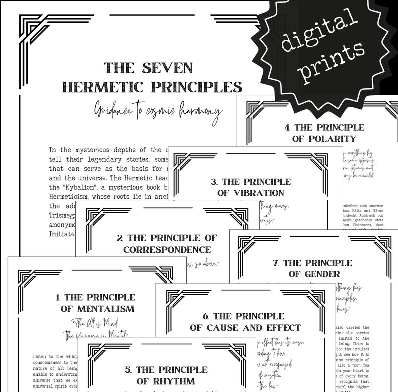 Hermetic Principles Printables PDF A4 for Junk Journal Hermeticism ...