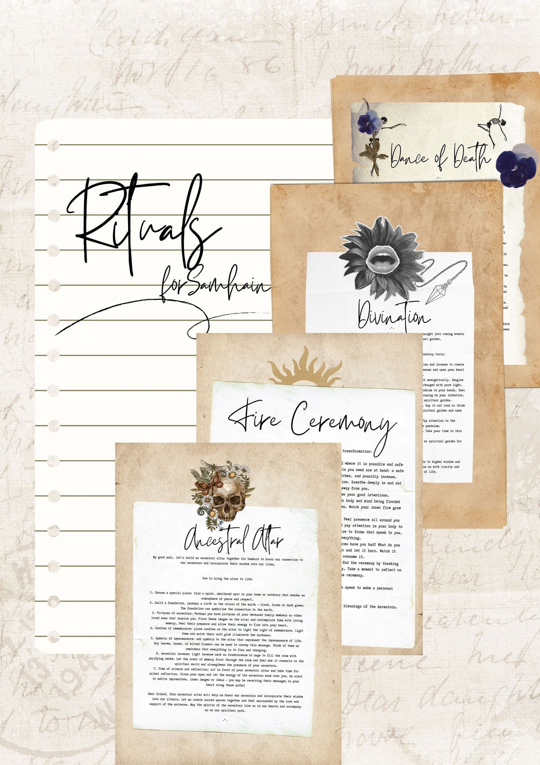 Samhain Rituals Printable PDF A4 for Junk Journal Halloween - Etsy