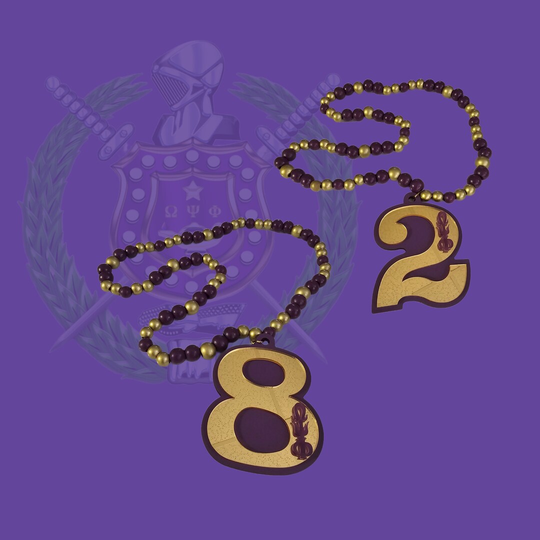 Omega Psi Phi Fraternity Incorporated Beaded Number Necklace - Etsy
