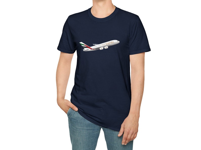 Emirates Airline Airbus A380 Liberty Tee. Unisex Softstyle T-shirt - Etsy